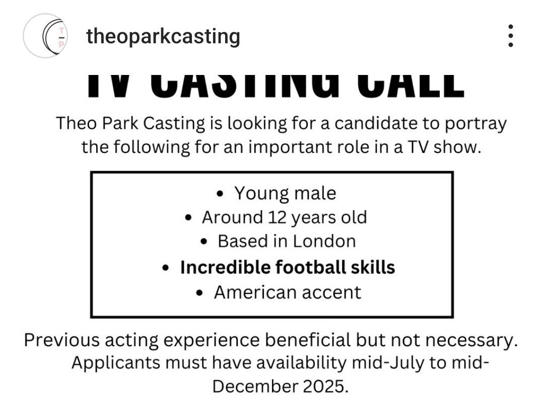 Open Casting Call from Theo Park Casting – Lucky Break News